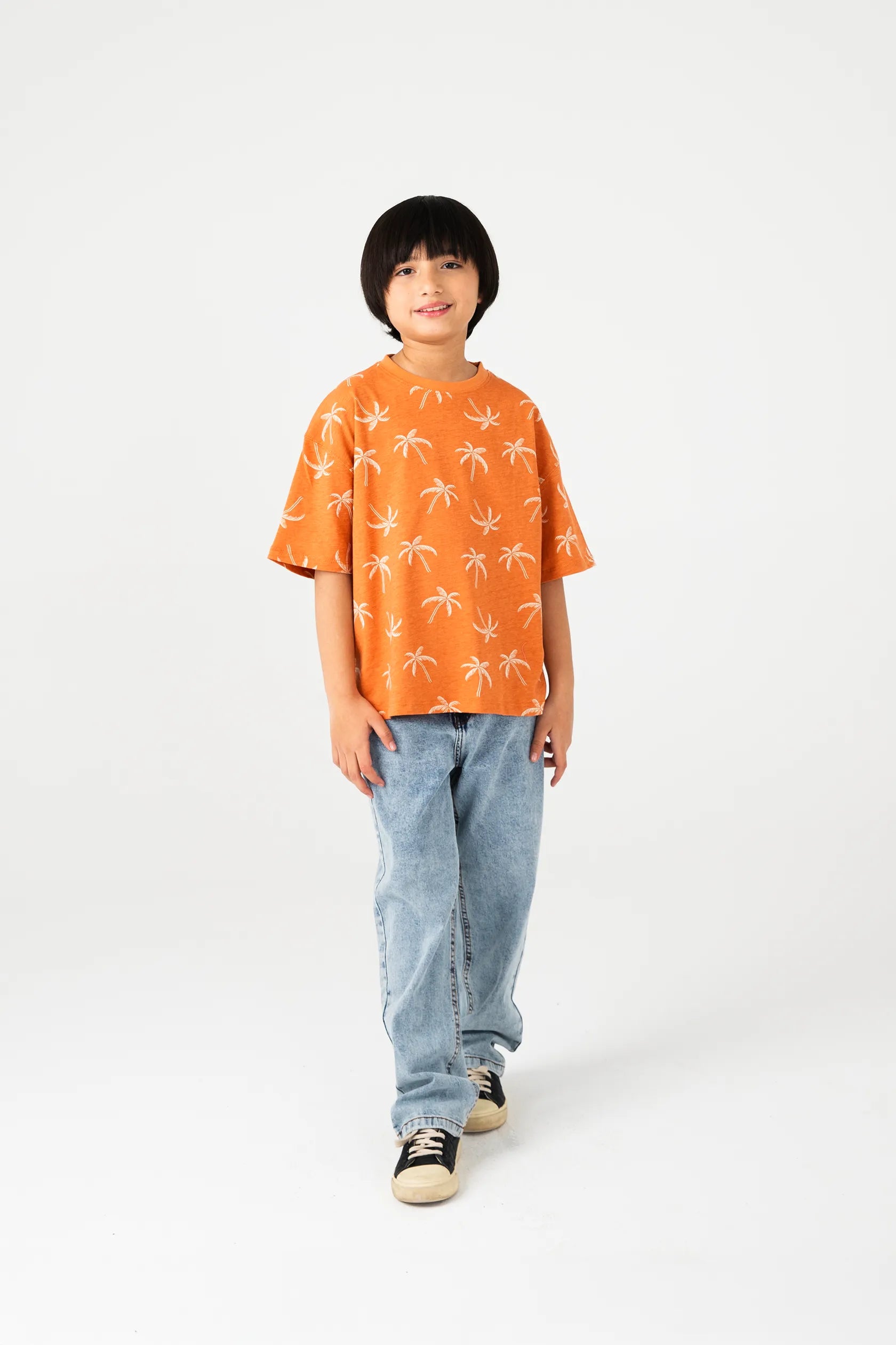 Boys Rust Palm Relaxed Tee – Rollover Kids Company