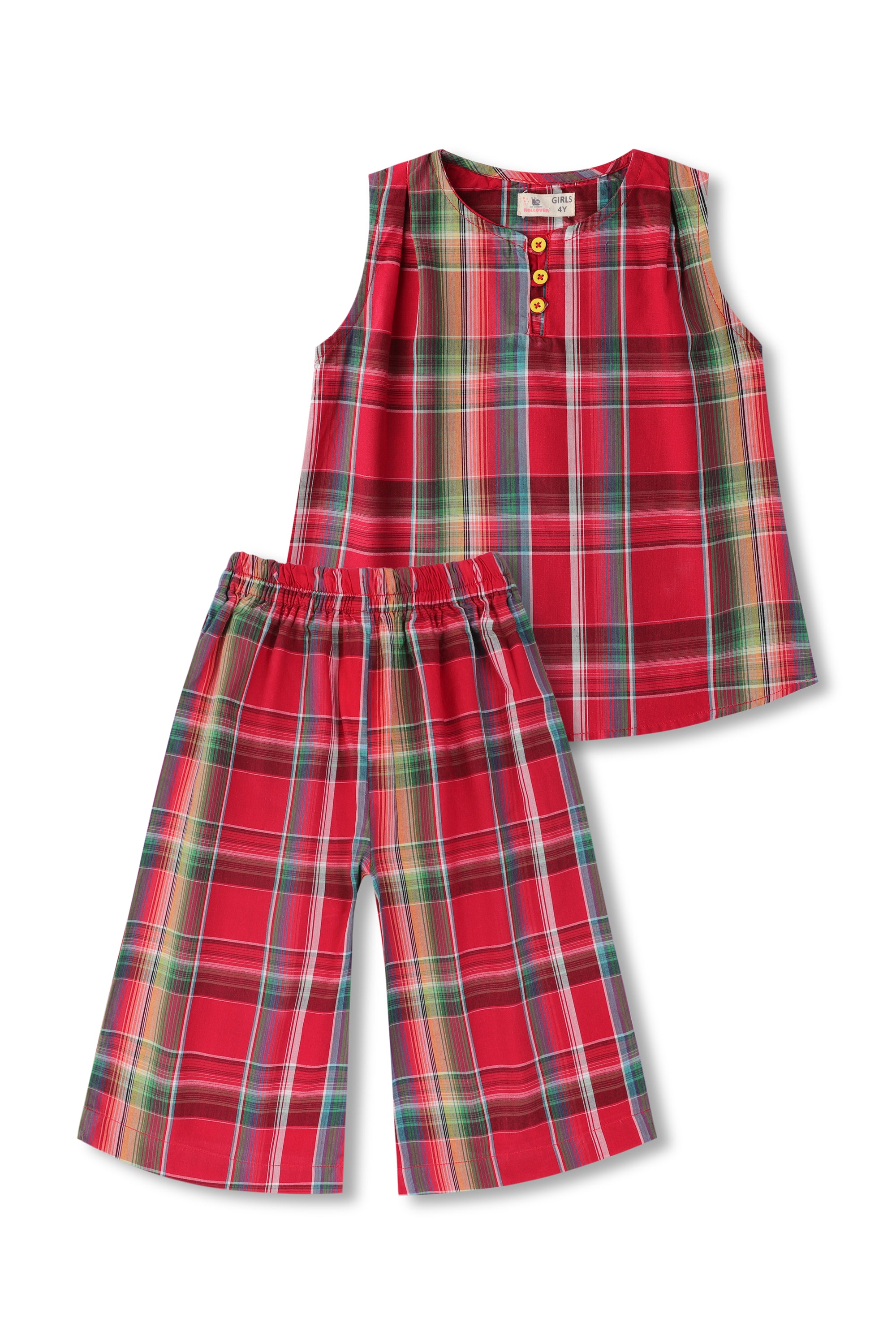 Pink Cotton Check Co-rd Set – Rollover Kids Company