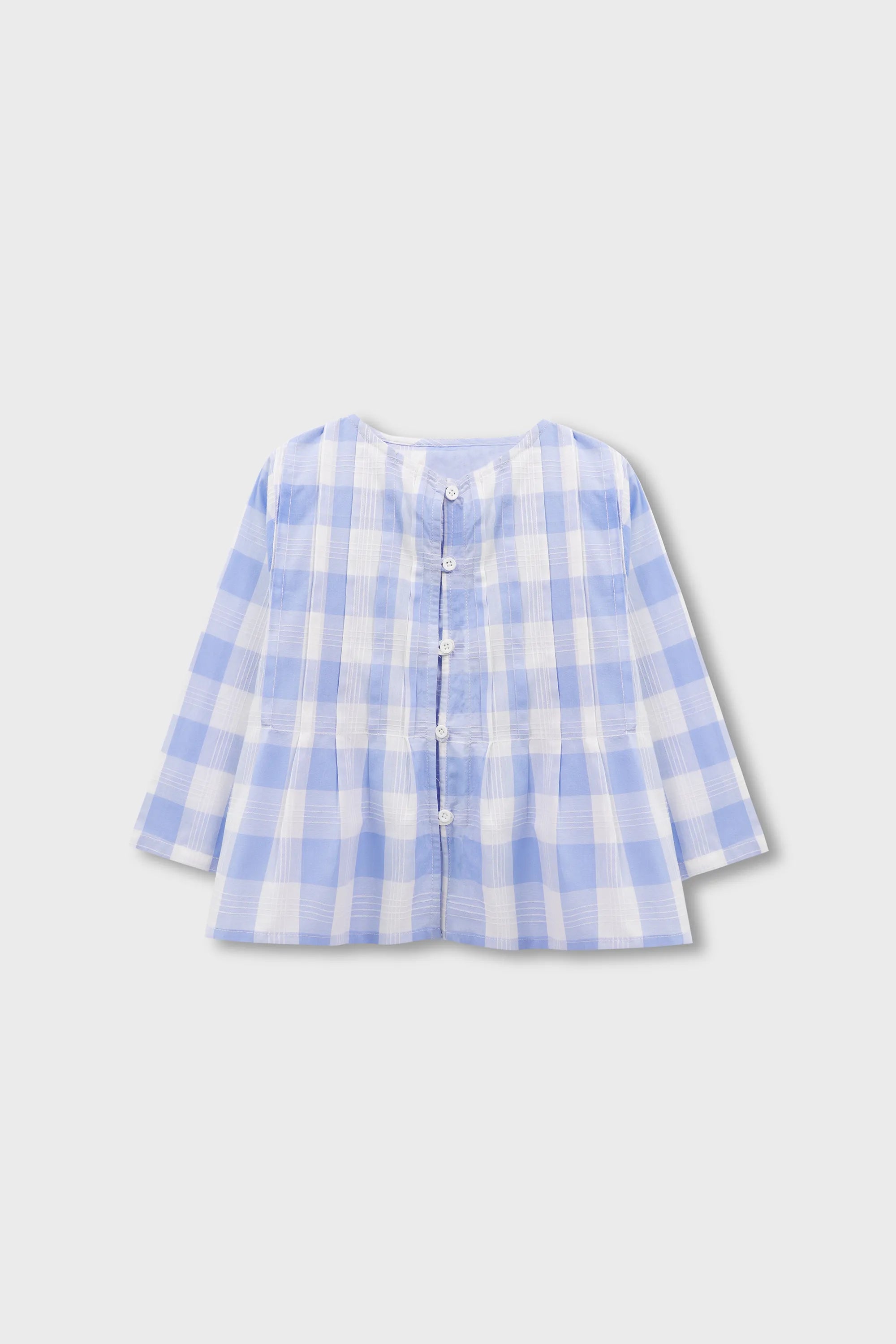 Sky Checkered Cotton Top – Rollover Kids Company
